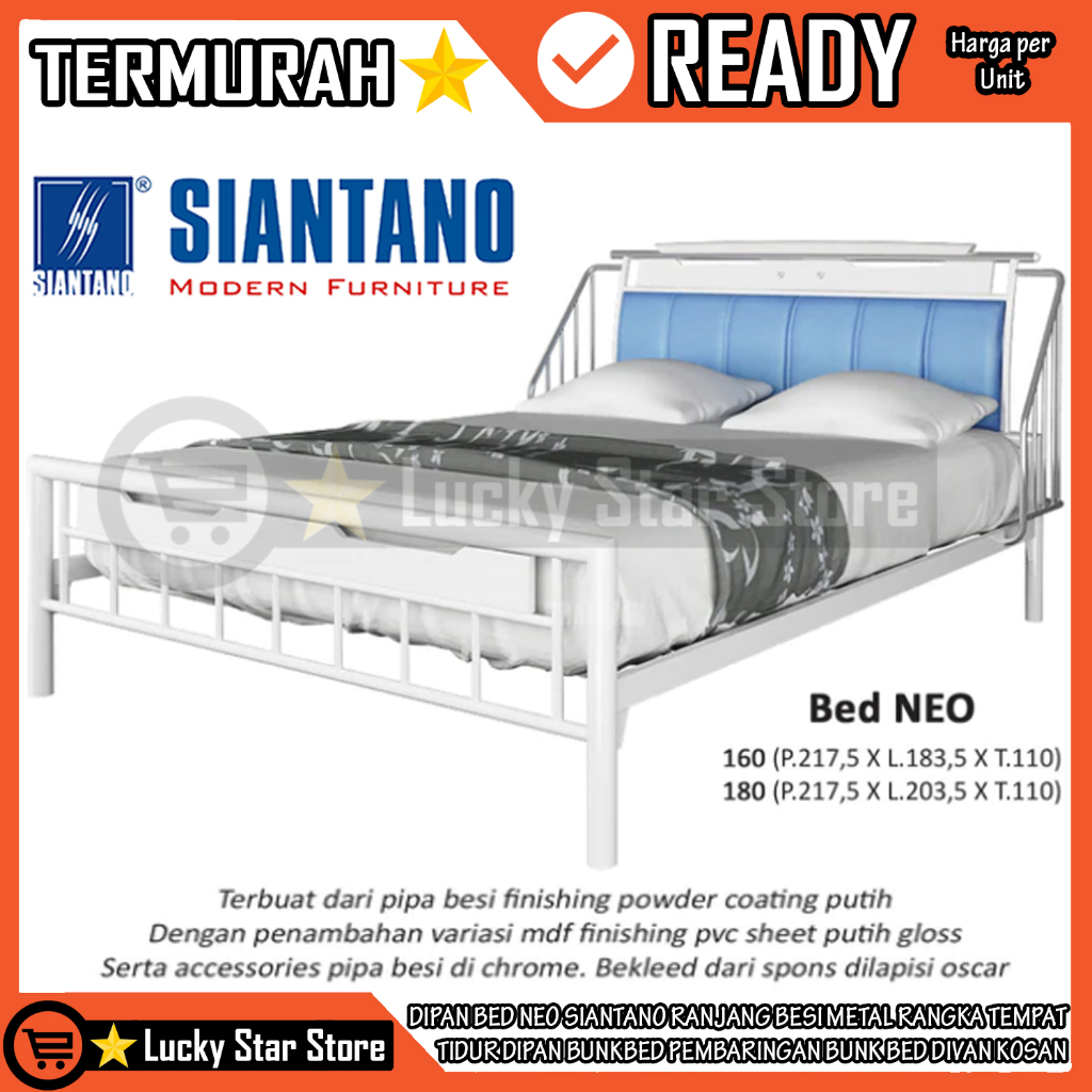 Jual [Instan] RANJANG BESI SIANTANO BED NEO DIPAN BUNKBED RANGKA TEMPAT ...