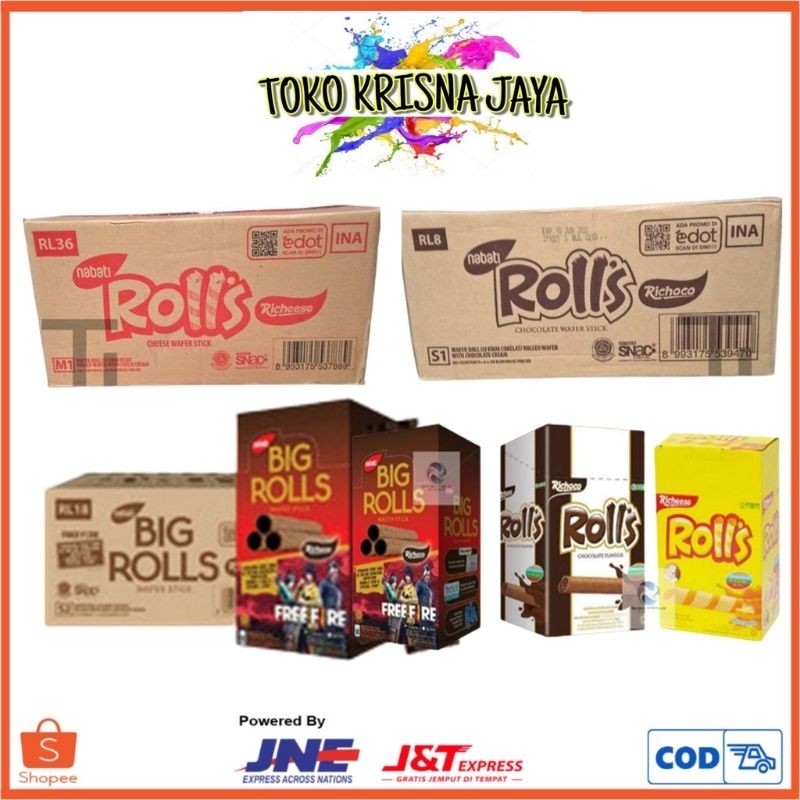 Jual 1 DUS RICHEESE ROLLS CHEESE | RICHOCO ROOLS CHOCOLATE FLAVOUR ...