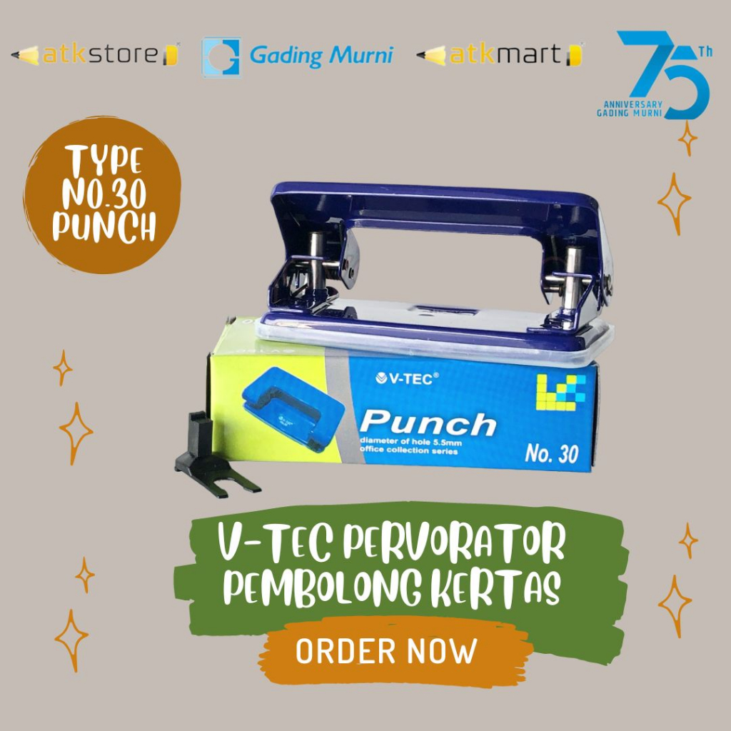 Jual V-TEC Pembolong Kertas / Pelubang Kertas Kecil / Paper Punch ...