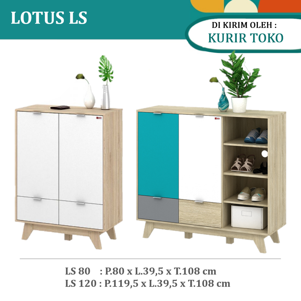 Jual Lemari Sepatu | Rak sepatu Minimalis - Lotus LS 80 / Lotus LS 120 ...