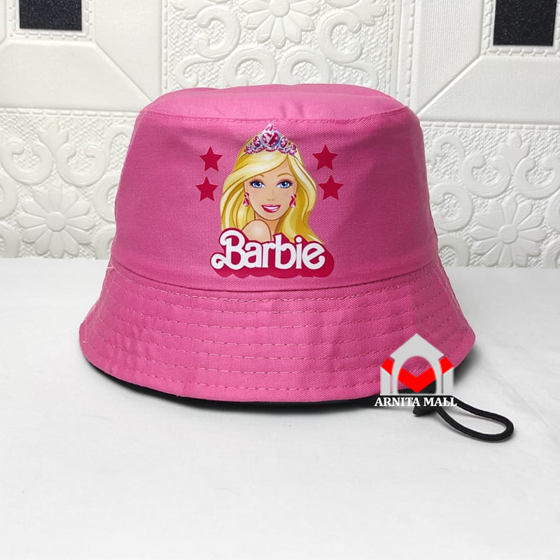 Jual Topi anak perempuan motif barbie Topi bucket anak perempuan ...