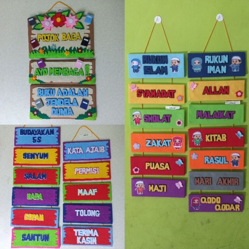 Jual Hiasan Kelas RUKUN IMAN & ISLAM | POJOK BACA | 5S | KATA AJAIB / HIASAN KELAS / HIASAN ...