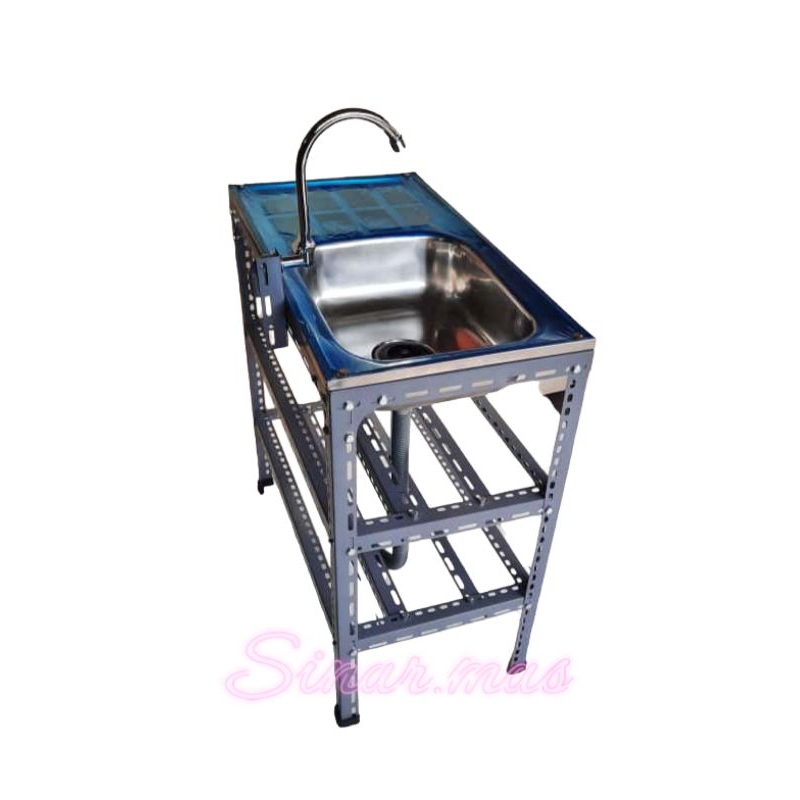 Jual Kitchen Sink Stainless 75x40cm Wastafel Bak Cuci Piring Portable 2 ...