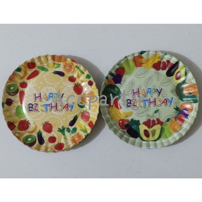 Jual Piring Kue Motif Buah-Buahan / Piring Kue Ultah (10lmbr) | Shopee ...