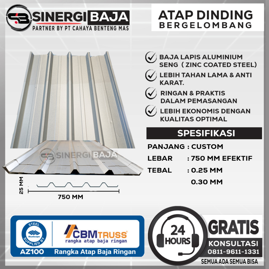 Jual Atap Dinding Bergelombang Atap Spandex Rumah Seng Aluminium Seng ...