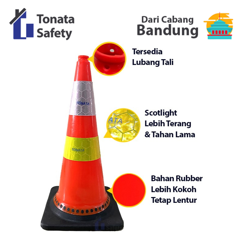 Jual Safety Traffic Cone / Kerucut Lalu Lintas Tonata 2.4 Kg Bawah Kuning | Shopee Indonesia