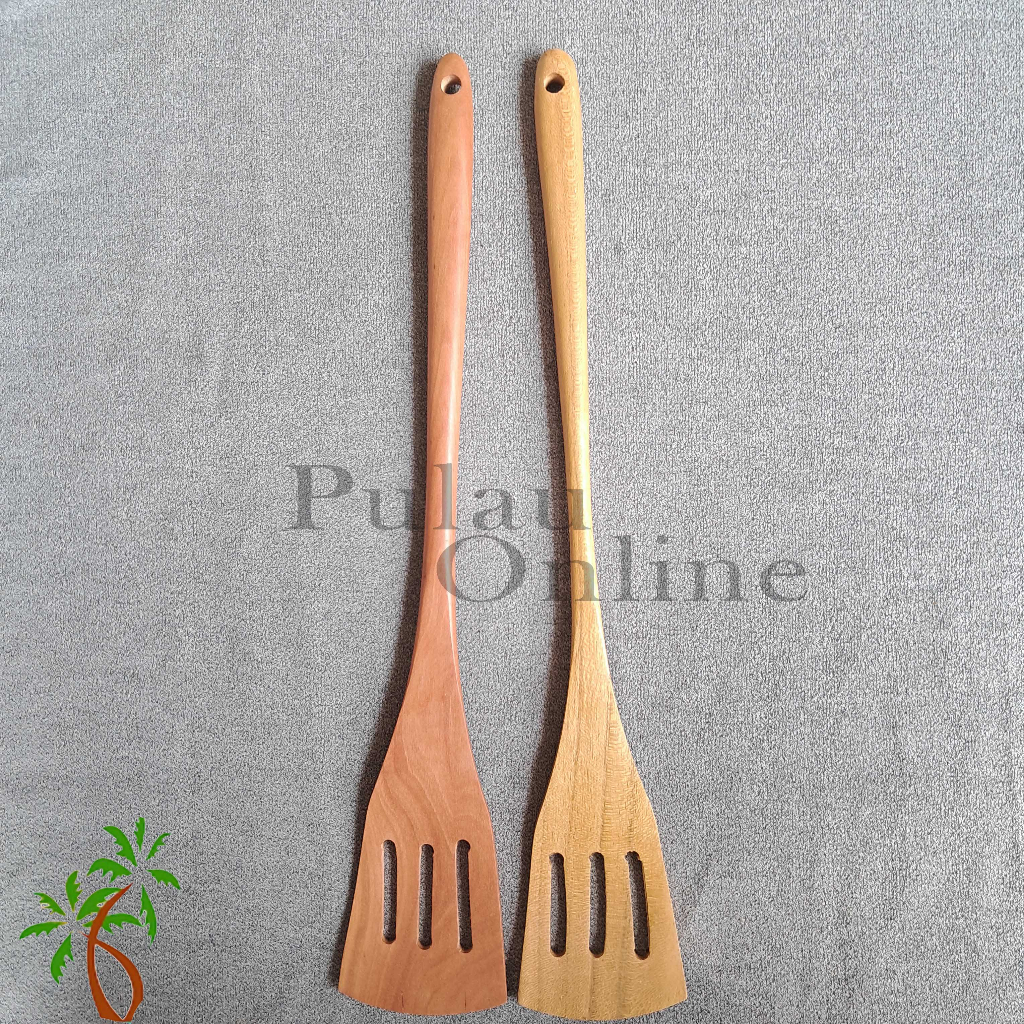 Jual Spatula Kayu Lobang 3 35 cm - Sutil Kayu Goreng - Pulau Online ...