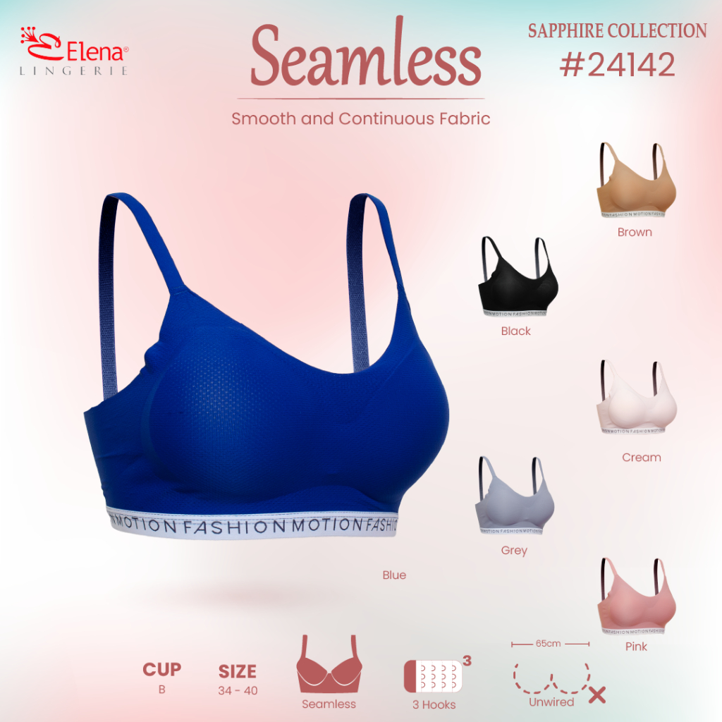 Jual Elena Bra Seamless Cup Sedang Tanpa Kawat E 24142 - Size 34B - 40B ...