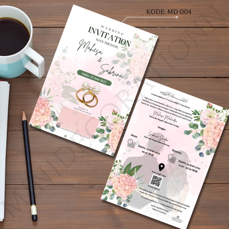 Jual UNDANGAN PERNIKAHAN PINK LUCU | Shopee Indonesia