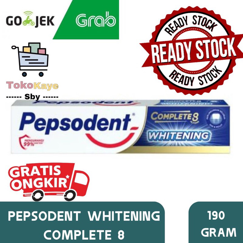 Jual Pepsodent Complete 8+ Whitening Pasta Gigi Antibakteri 190 ml ...