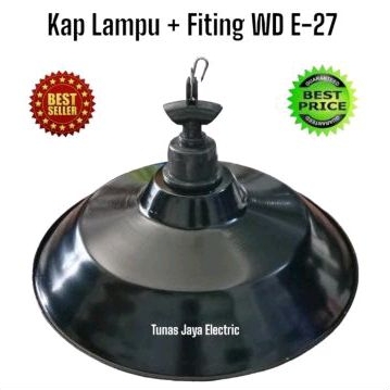 Jual Kap Lampu (Hitam) + Fiting Gantung WD E27 | Shopee Indonesia