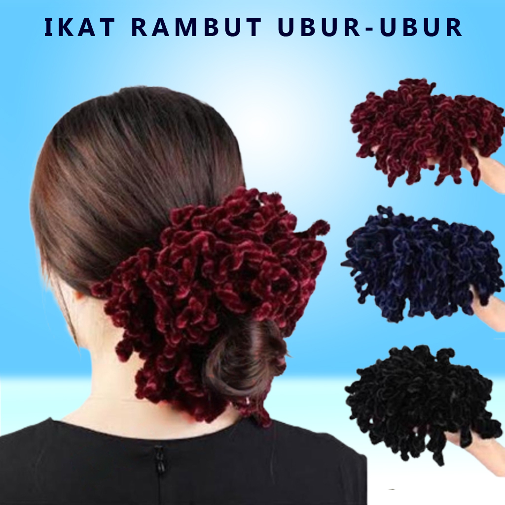 Jual Ikat Rambut Ubur Ubur Cepol Hijab 50 100 150 Jurai Besar | Shopee ...