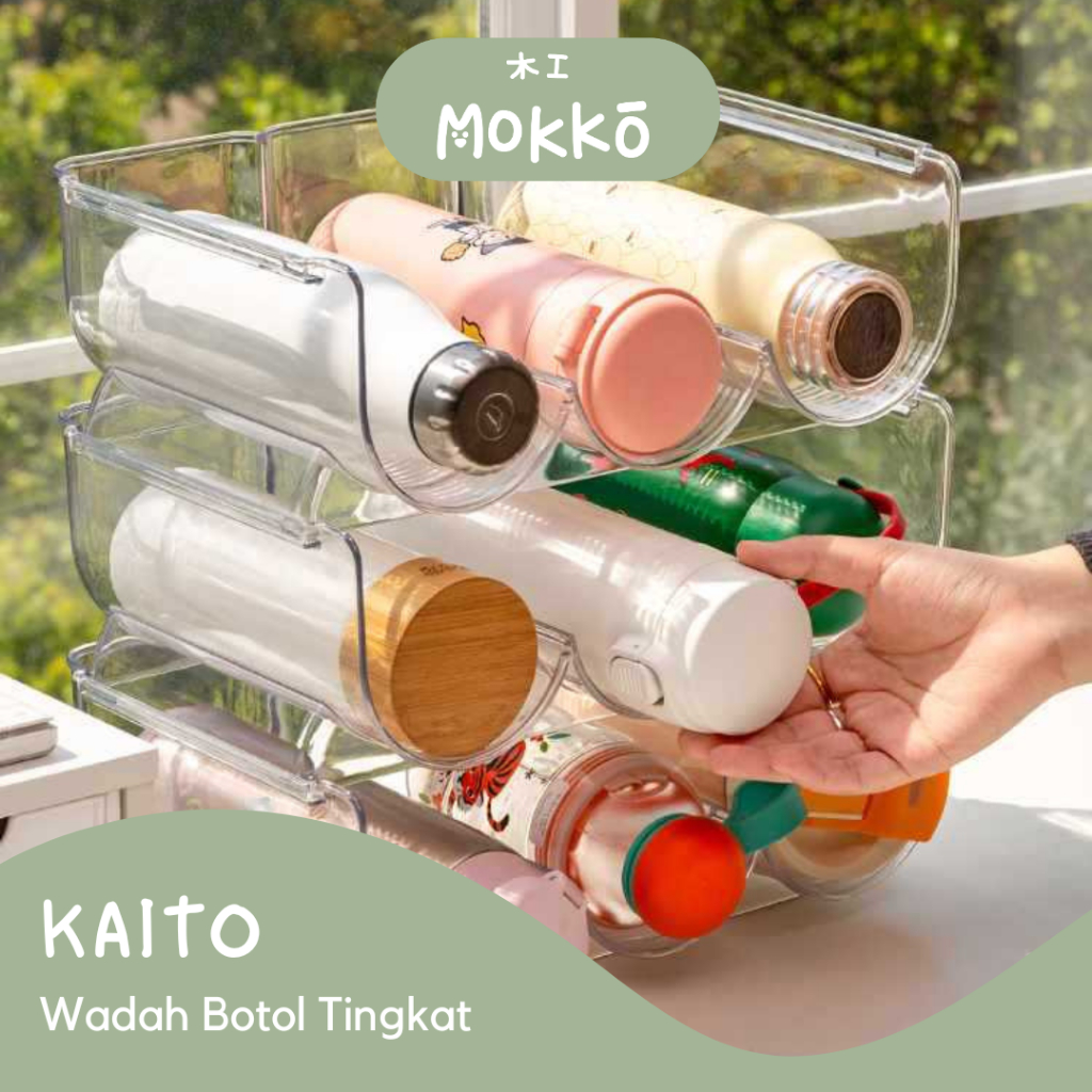Jual MOKKO - KAITO Organizer Botol Tumbler Minuman Bening Tempat Simpan ...