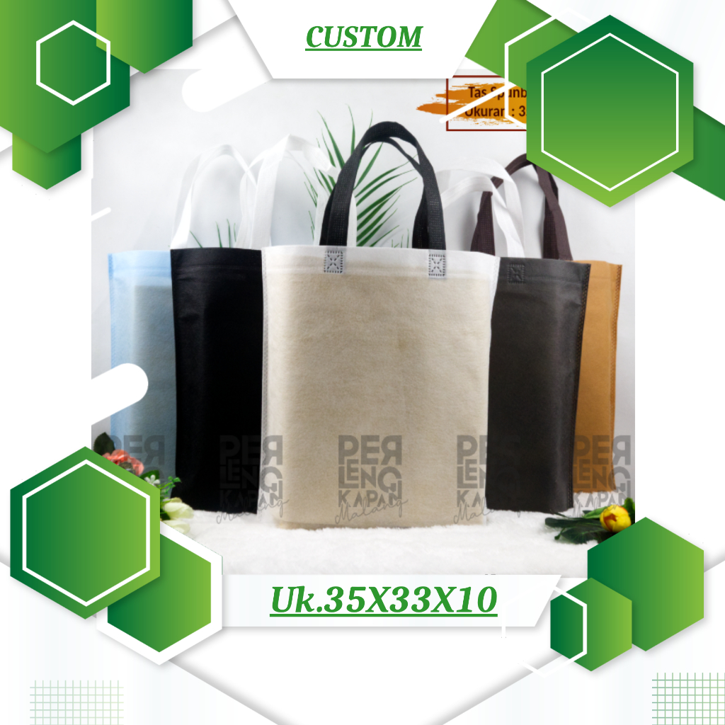 Jual HLB CUSTOM 70GSM Tas Spunbond Goodie Bag Laken Model Tali Ukuran ...