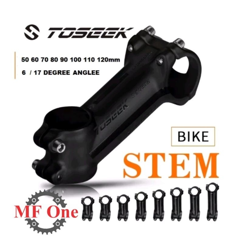 Jual Stem Carbon Alloy Toseek 6 dan 17 Derajat Oversize 31.8 MTB Roadbike 60 70 80 90 100 110 ...