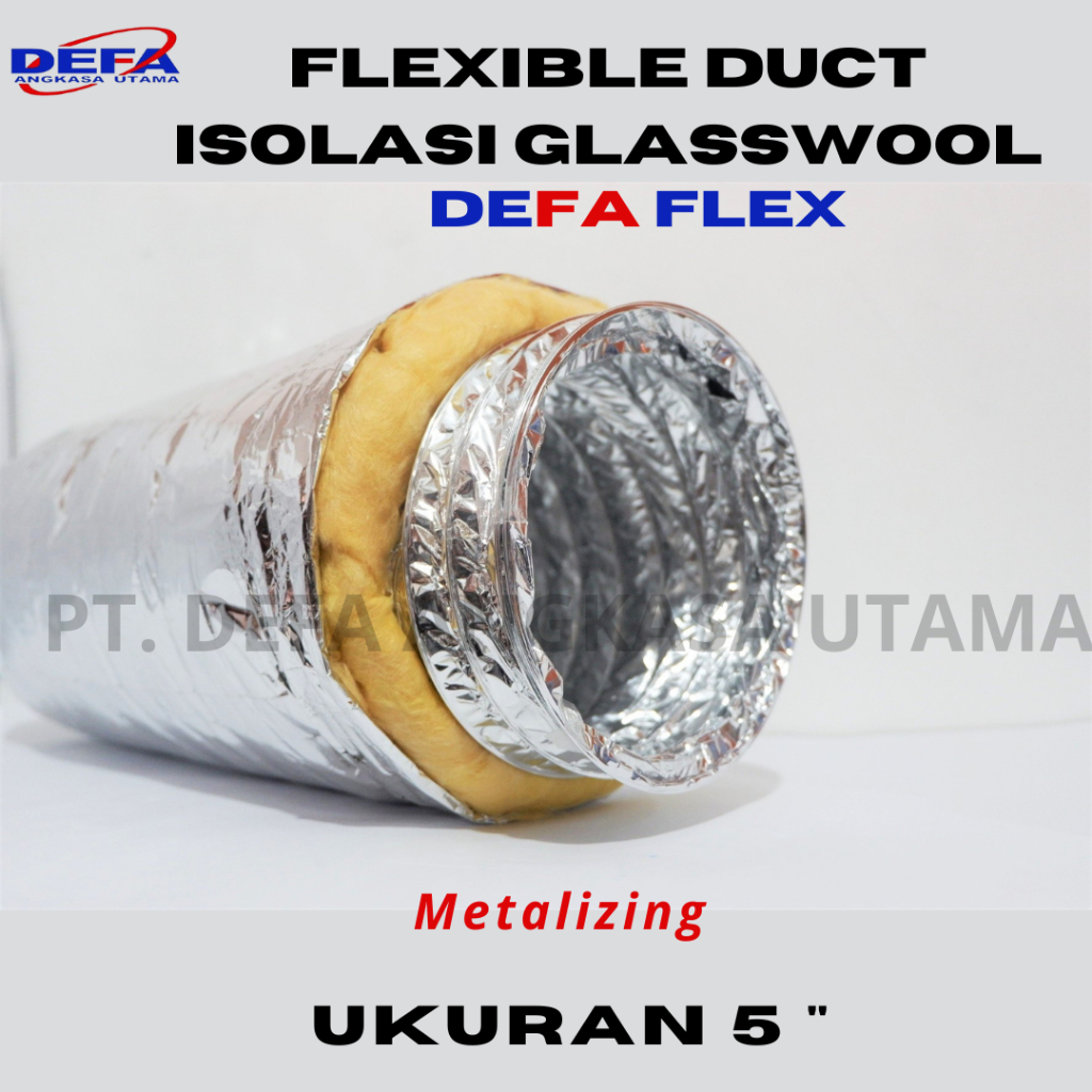 Jual Flexible Duct Isolasi Glasswool 5 inch/ Selang Flexible duct ...