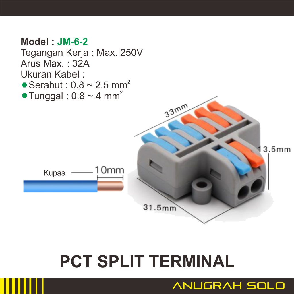 Jual Split Terminal PCT 112 PCT 12 PCT 13 PCT 14 PCT 15 Sambungan Kabel ...