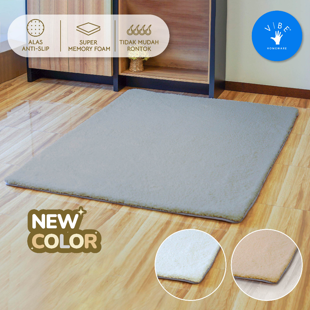 Jual KARPET BULU DOMBA NEW COLOR GREY BROWN IVORY VIBE PREMIUM ANTI ...