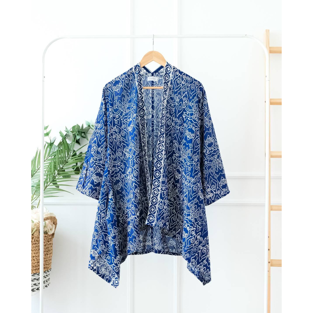 Jual ATASAN OUTER BERLENGAN BATIK HITAM MODERN WANITA OUTER BATIK ...
