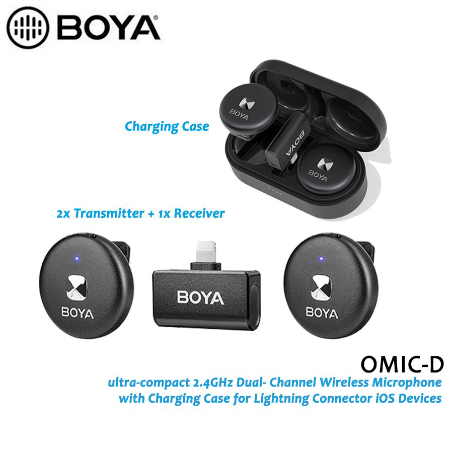 Jual BOYA OMIC-D Ultracompact Wireless Microphone + Charging Case IOS ...
