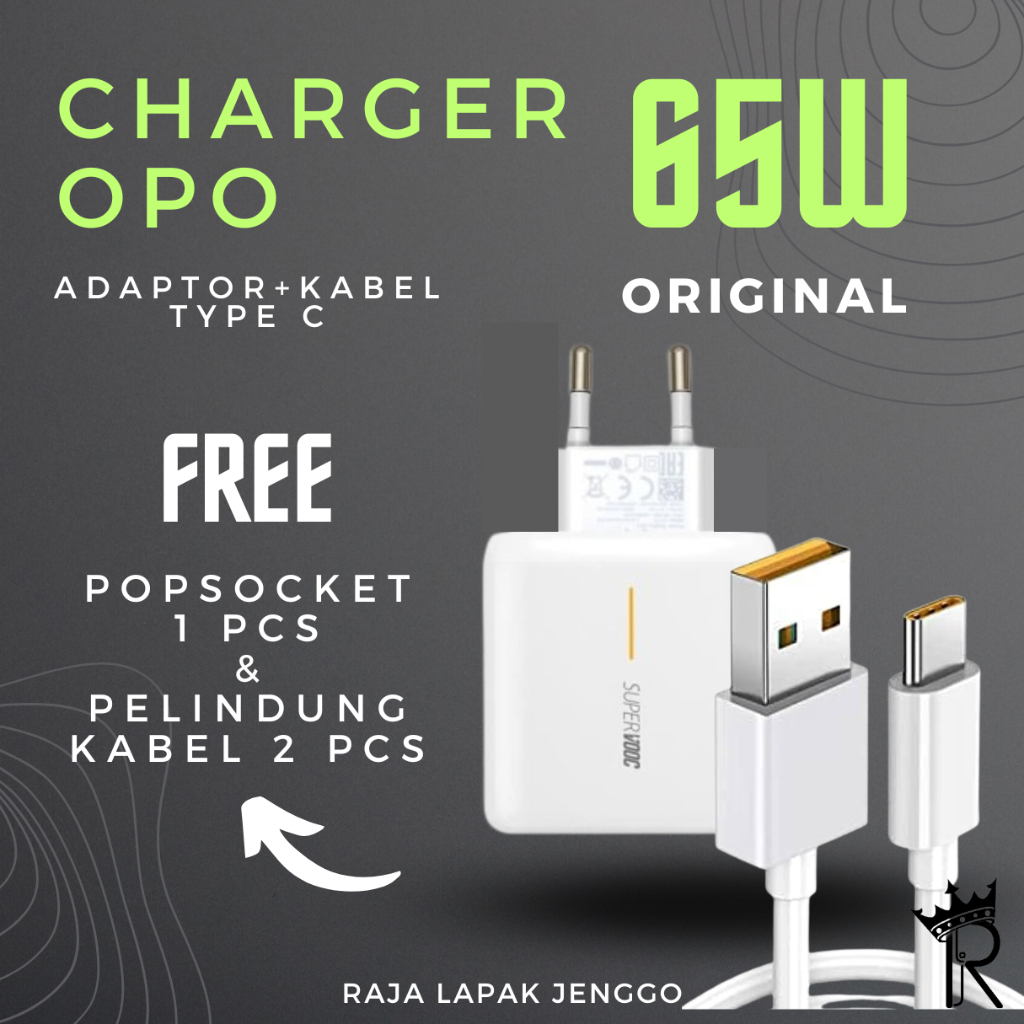 Jual Charger Oppo 65w super Fast Charging SuperVooc original Type C 65 watt | Shopee Indonesia