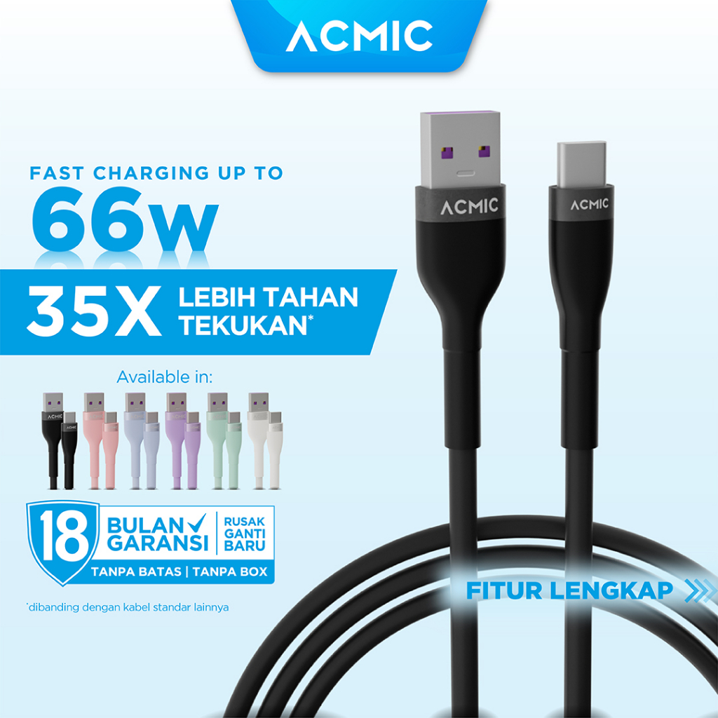 Jual ACMIC UNILINE Cable Original Kabel Data Fast Charging A to Type C ...