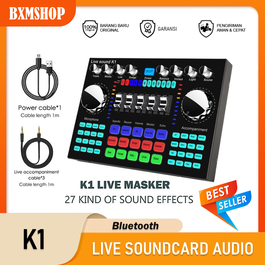 Jual Sound Card K1 Live Audio Mixer Audio USB External SoundCard ...
