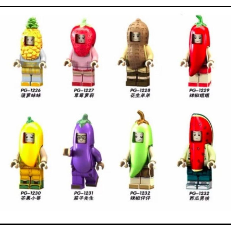 Jual brick minifigure cmf fanta, sprite, chili. mango. peanut ...