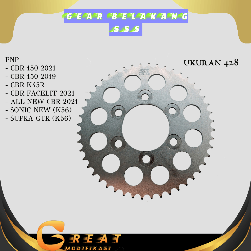 Jual GIR GEAR SET GEARSET SSS 415 428 VIXION R15 CB CBR 150 SONIC SATRIA FU 150 VERZA RXK RX ...