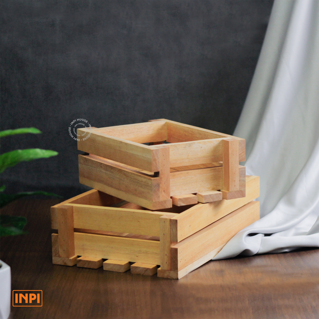 Jual Box Kayu Wood Storage - Set Display kayu - Box Penyimpanan (Isi 2 ...