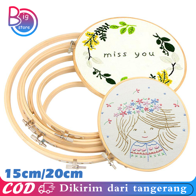 Jual 15cm/20cm embroidery hoop Alat Sulam Hoop Bambu embroidery bambu ...