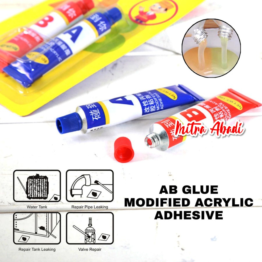 Jual Lem AB Akrilat / AB Glue Dries Quickly / Perekat Struktural ...