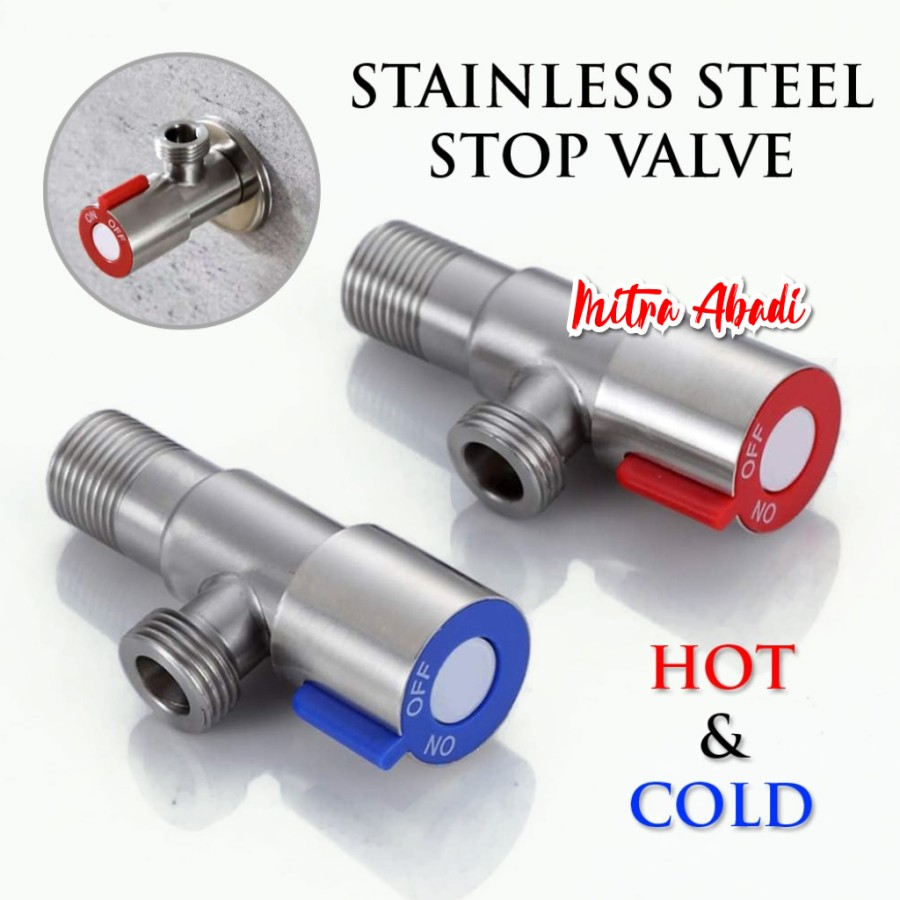 Jual Stop Valve Keran Kran Air Stainless Steel Air Panas Dingin Shower ...