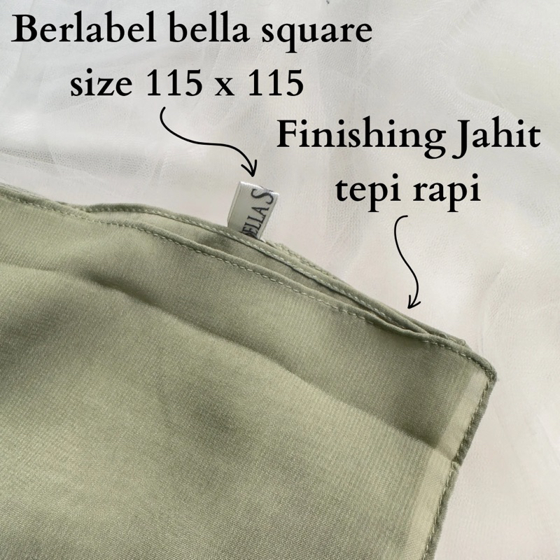 Jual Bella Square Polycotton 115 X 115 Jahit Tepi Kecil Premium 78 Warna Hijab Segi Empat ...
