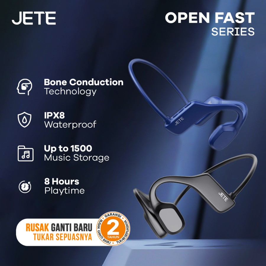 Jual JETE Headset Open Fast Running Open Ear Bone Conduction IPX8 ...