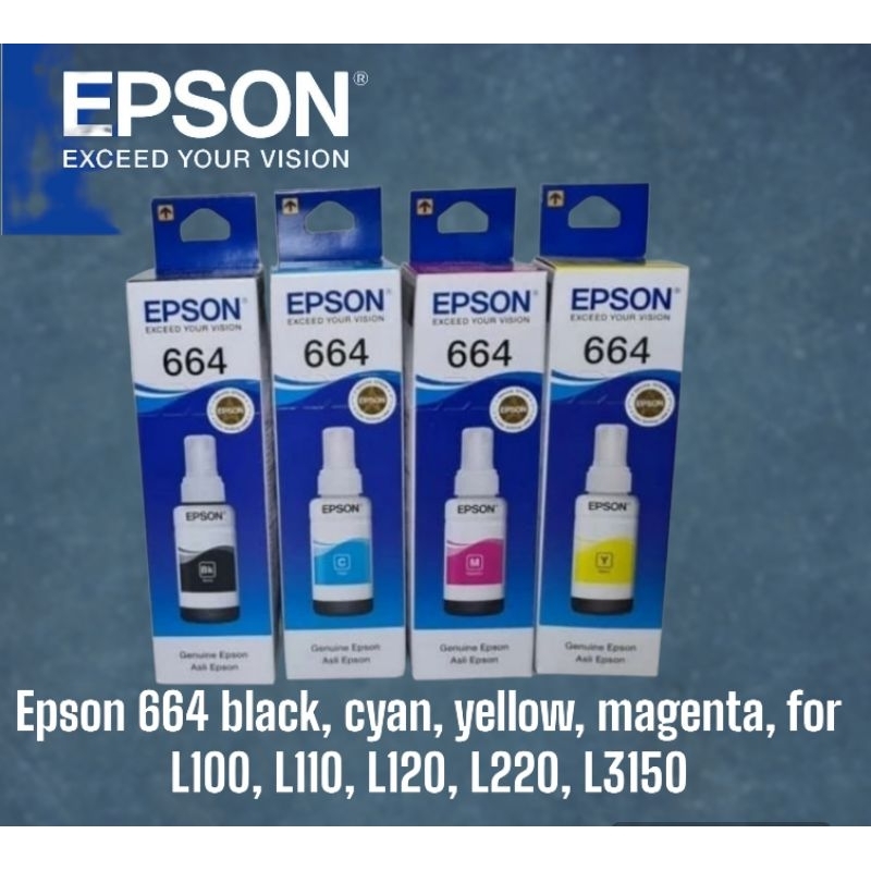 Jual TINTA EPSON T664 NEW VARIAN BLACK, COLOR FOR L110,L120,L310,L350 ...