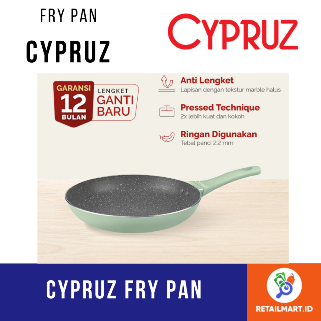 Jual CYPRUZ: PRESS COLOR SERIES FRY PAN ANTI LENGKET 18,20,22,24 CM | Shopee Indonesia