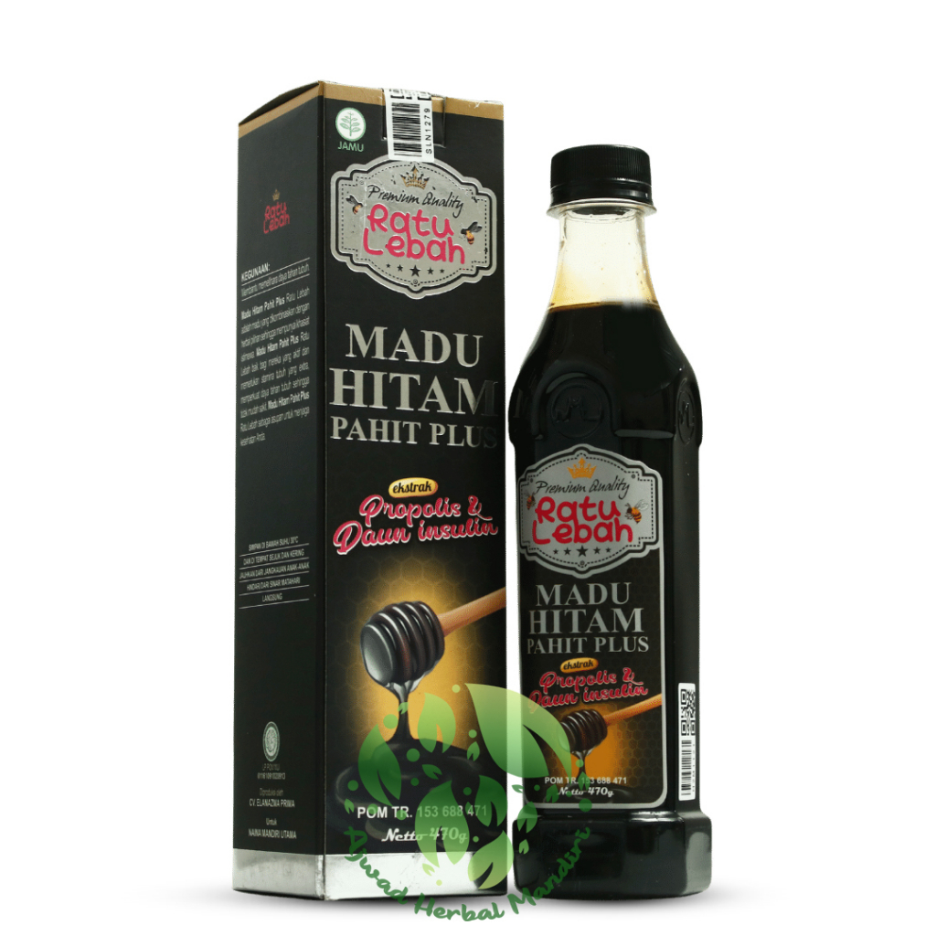 Jual Madu Hitam Pahit Plus Propolis Ratu Lebah 470gr - Obat Diabetes ...