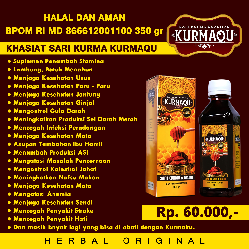 Jual Vitamin Penambah Darah Kurmaku Daya Tahan Tubuh Menambah HB Darah ...