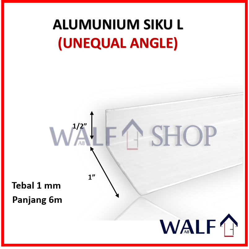 Jual Alumunium Siku L Tebal 1mm | Panjang 6 meter TOLONG BACA DESKRIPSI ...