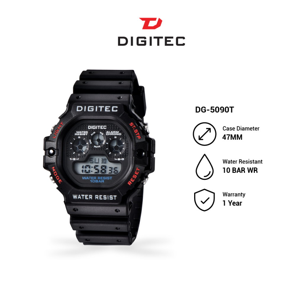 Jual Jam Tangan Pria Digital DIGITEC DG-5090T | Shopee Indonesia