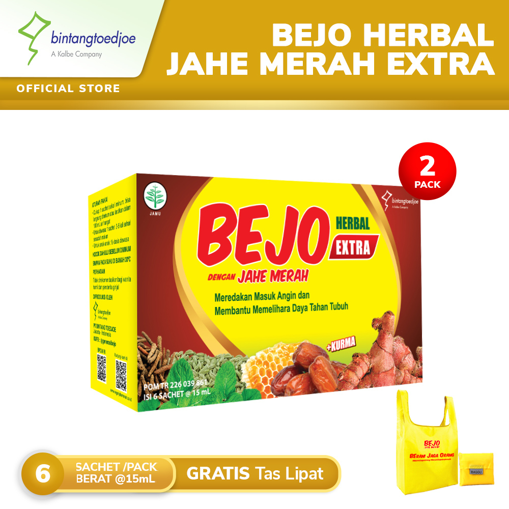 Jual Bejo Jahe Merah Extra Sachet 3 Pack (18 Sachet) | Shopee Indonesia