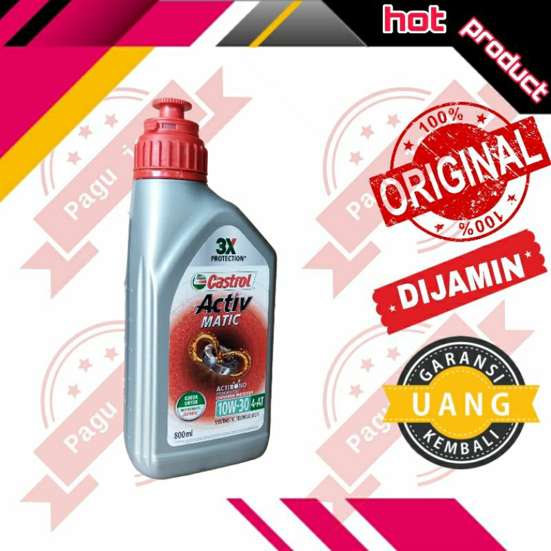 Jual CASTROL ACTIV MATIC 800ml sae 10w 30 oli mesin motor matic ...