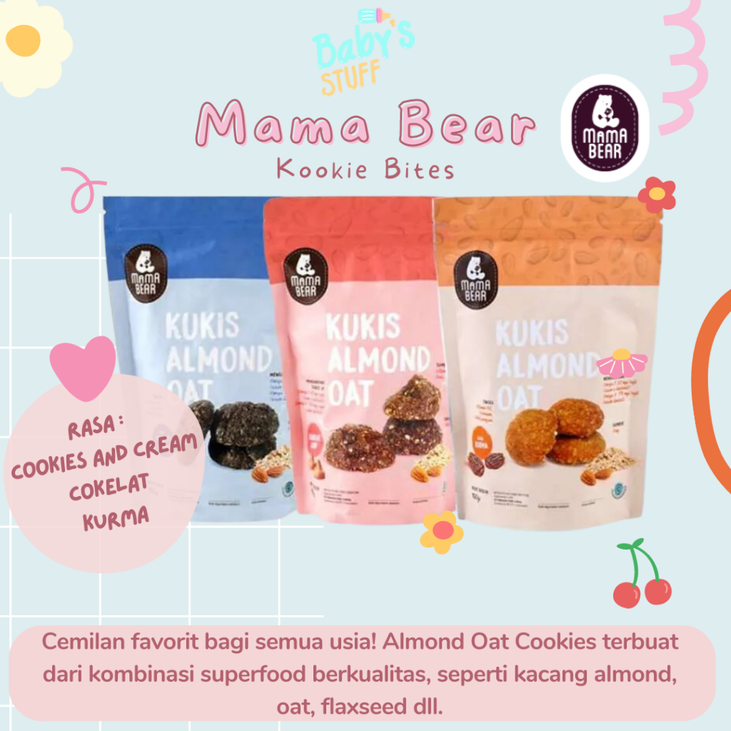 Jual Mama Bear Kukis Almond Oatmeal | Snack Pelancar ASI | Shopee Indonesia