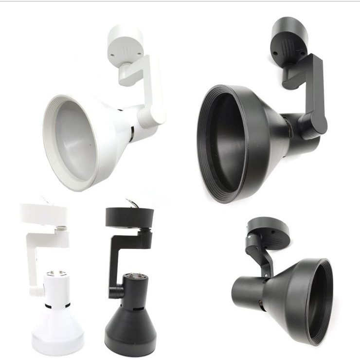 Jual KAP LAMPU SOROT RELL TRACK / PLAFON REL HITAM PUTIH FITTING E27 ...