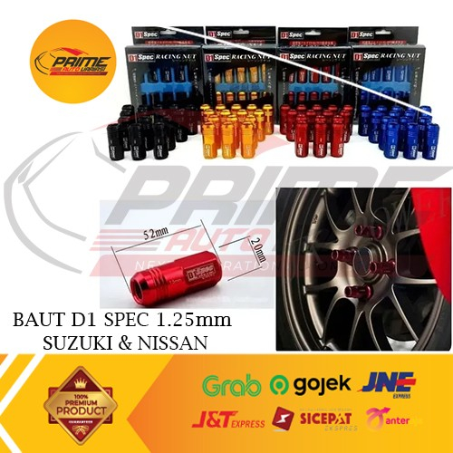 Jual BAUT D1 SPEC LUGNUT D1 SPEC SUZUKI NISSAN 1.25MM | Shopee Indonesia