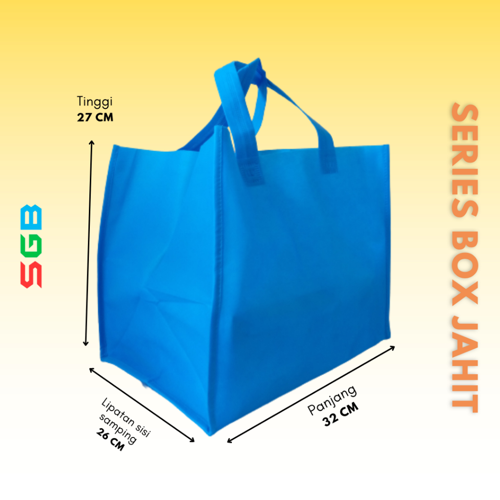 Jual Tas spunbond Model box Jahit 32x26x27 harga per LUSIN / Goodie Bag Besek | Shopee Indonesia
