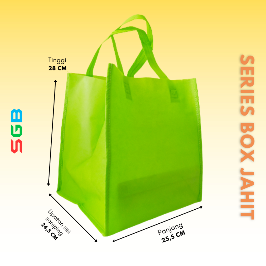 Jual Tas spunbond Handle Model Box jahit 25,5x28x24,5 harga Per LUSIN / Goodie Bag box besek ...
