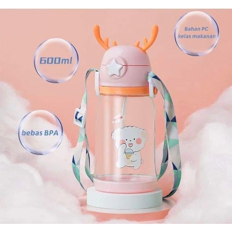 Jual BOTOL MINUM LUCU TALI/BOTOL RUSA GANTUNG/BOTOL KARAKTER RUSA LUCU ...