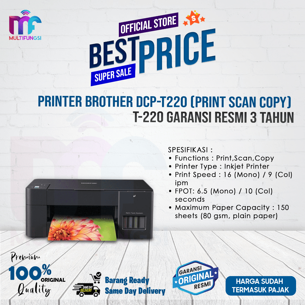 Jual Printer Brother DCP-T220 (Print Scan Copy) T-220 Garansi Resmi 3 ...